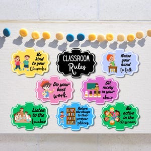 Classroom Rules Poster Set | Daycare Decor (PDF & PNG) - Etsy