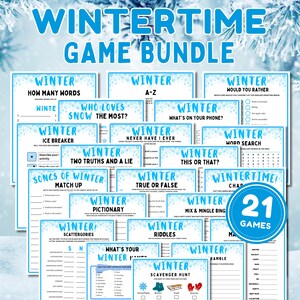 Printable Winter Games Bundle, Winter Party Games, Office Games, Winter ...