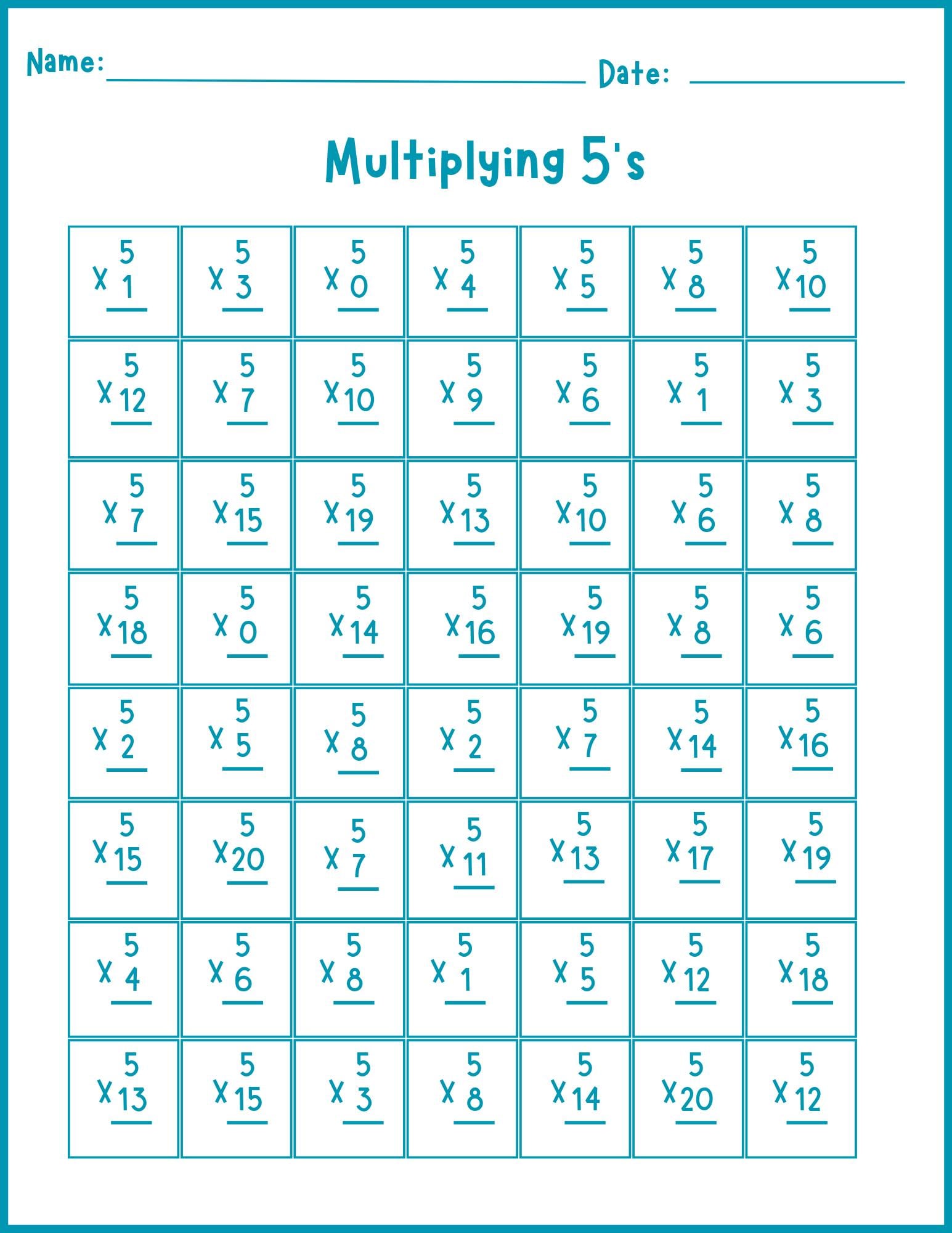 24 Printable Multiplying Practice Worksheets. Numbers 1-12. 1st-4th ...