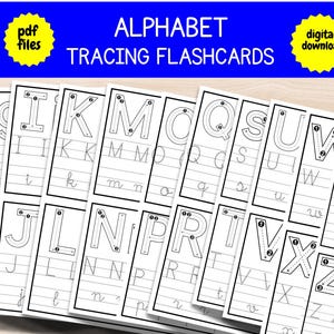 ABC Phonics Tracing Cards Flash Cards Phonics Alphabet Tracing With ...