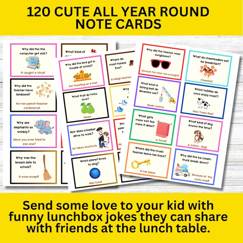 Lunchbox Jokes for Kids, Printable Lunch Box Notes, Back to School ...