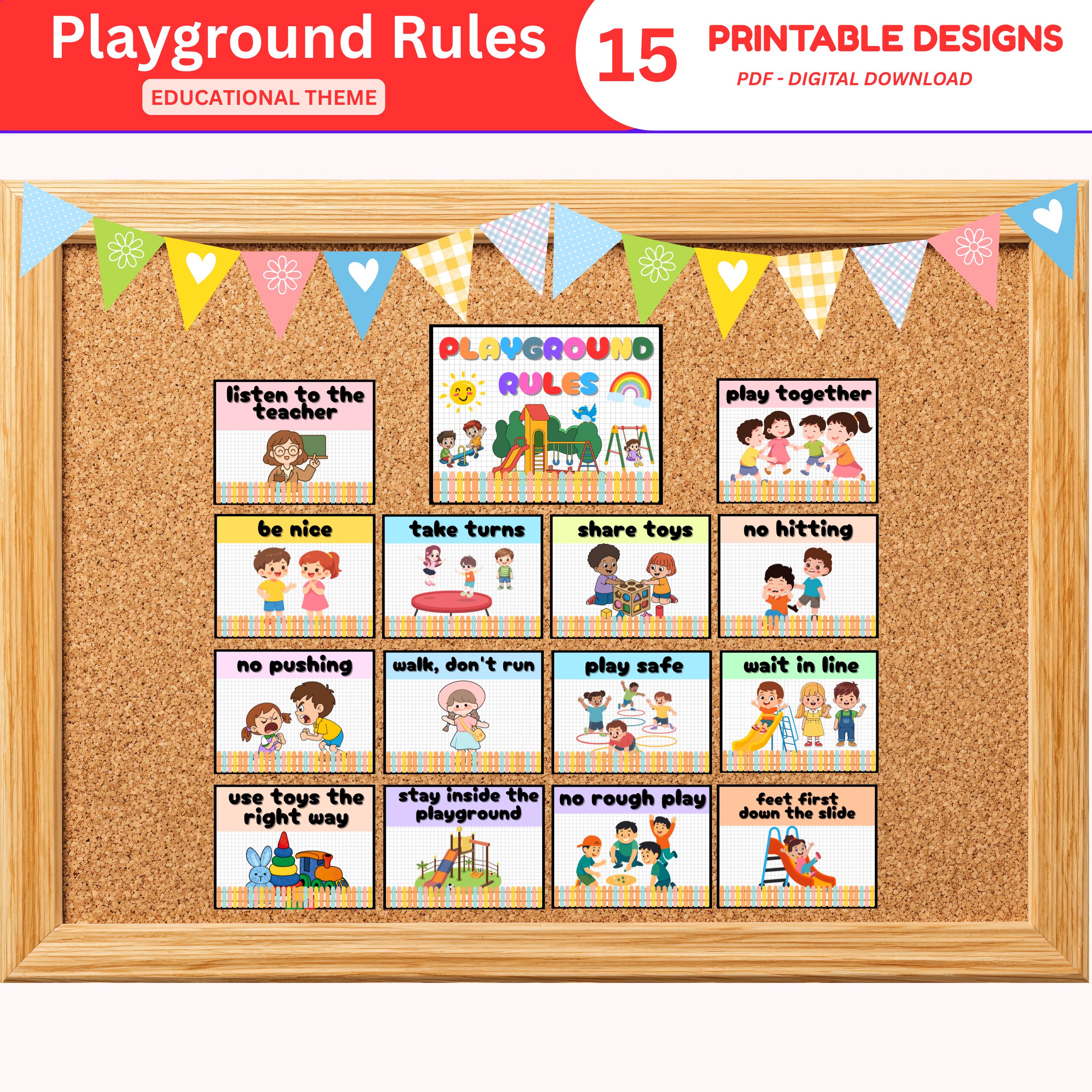 Playground Rules Posters: Classroom Display, Safety Visuals (PDF ...