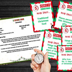 Christmas 5 Second Game | Printable Party Activity (PDF) - Etsy