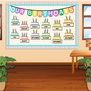 Cake Birthday Bulletin Board, Classroom Decor (printable) - Etsy