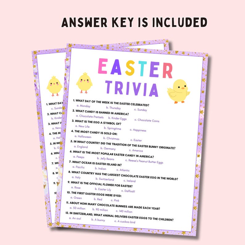Easter Trivia Game, Easter Party Game, Easter Classroom Game, Easter ...