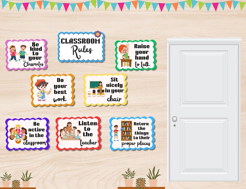 Classroom Rules Poster Set | Playful Decor (PDF & PNG) - Etsy