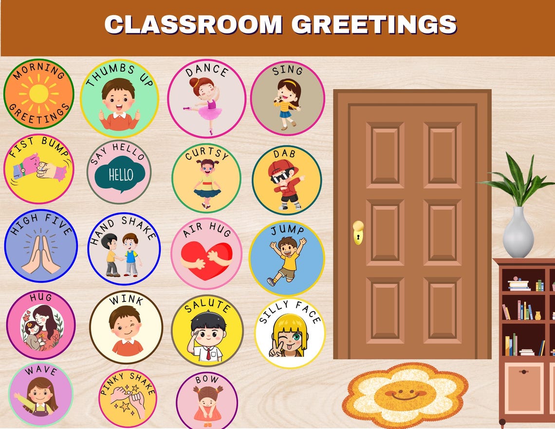 Classroom Morning Greetings Poster Set, 38 Pages (printable PDF & PNG ...