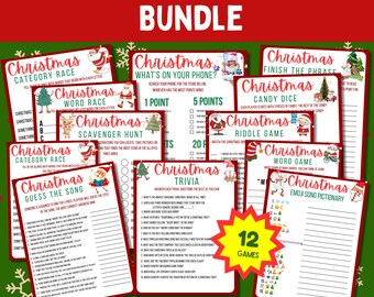 Christmas Game Bundle Printables | Christmas Party Games | Christmas ...