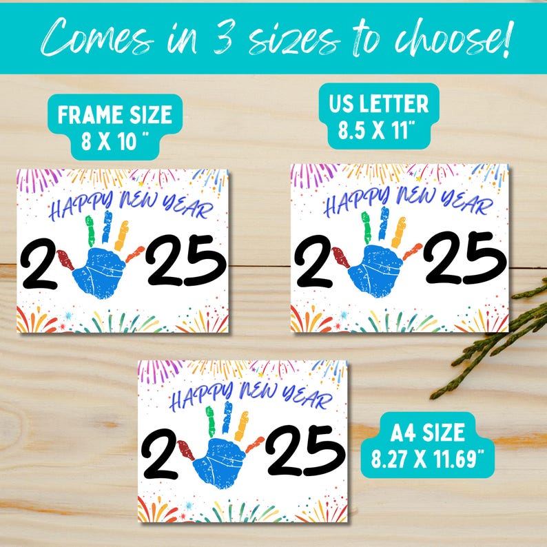 NEW YEAR Handprint Craft for Kids, Keepsake 2025, Happy New Year's Eve ...
