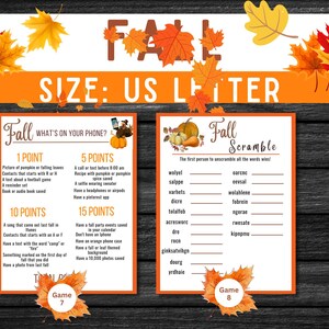 Fall Printable Game Bundle, Family Autumn Activities (PDF) - Etsy