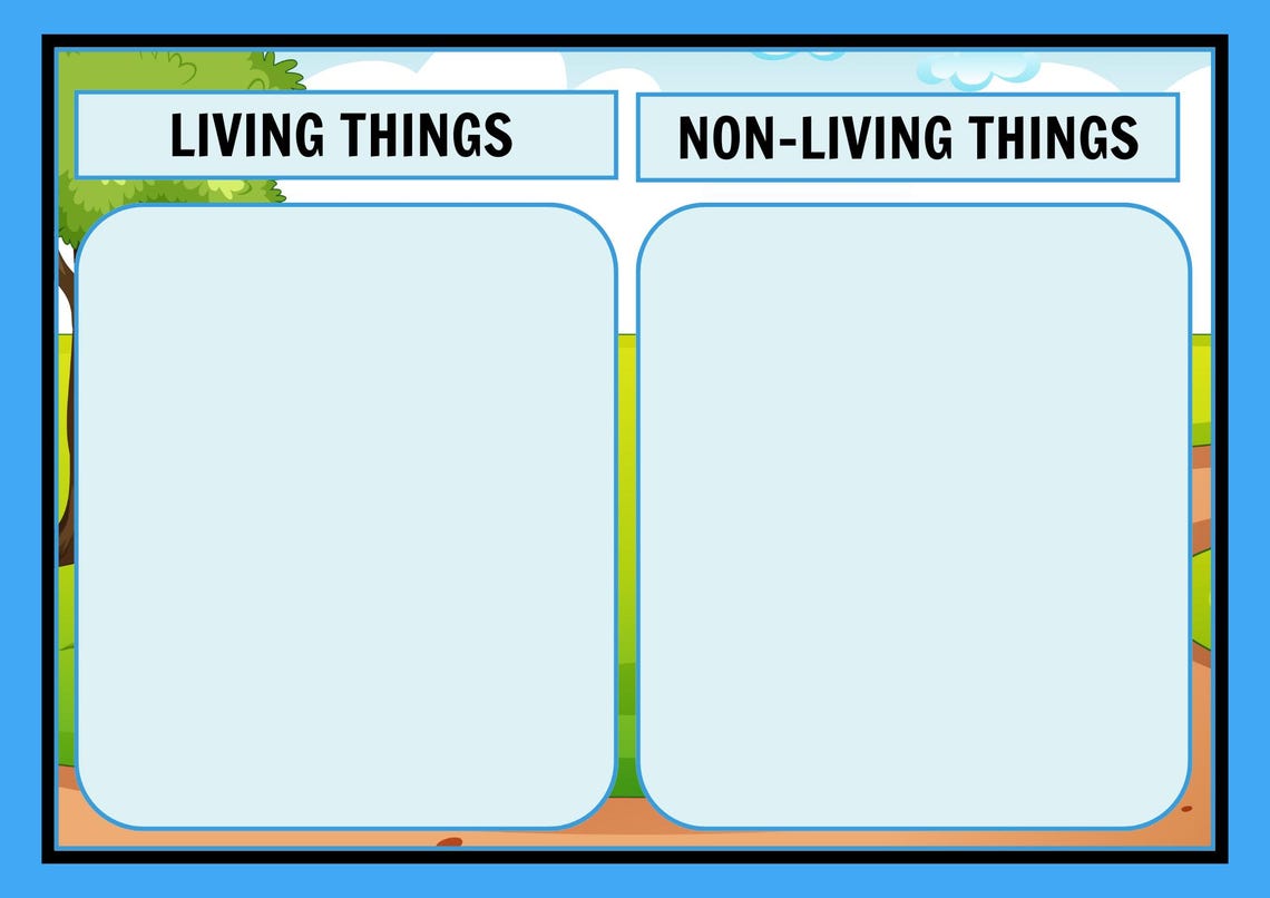 Living Things and Non-living Sort Printable - Nature Learning Game for ...