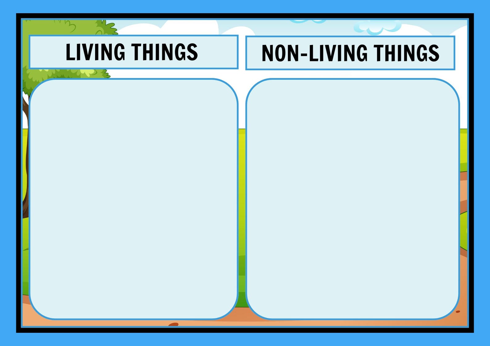 Living Things and Non-living Sort Printable - Nature Learning Game for ...