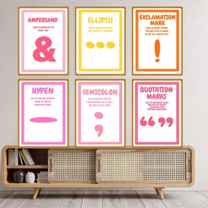 Punctuation Marks Posters, English Classroom Posters, Set of 12 Posters ...