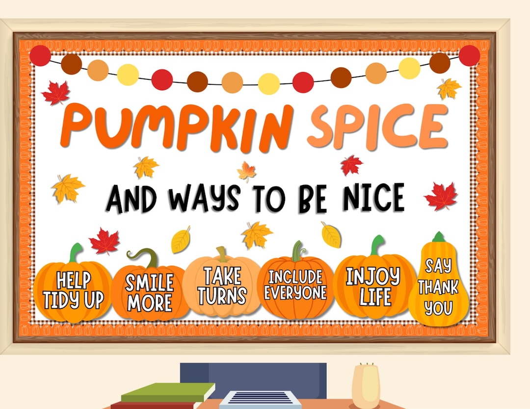 Fall Classroom Bulletin Board Kit | Pumpkin Spice Decor (editable in ...