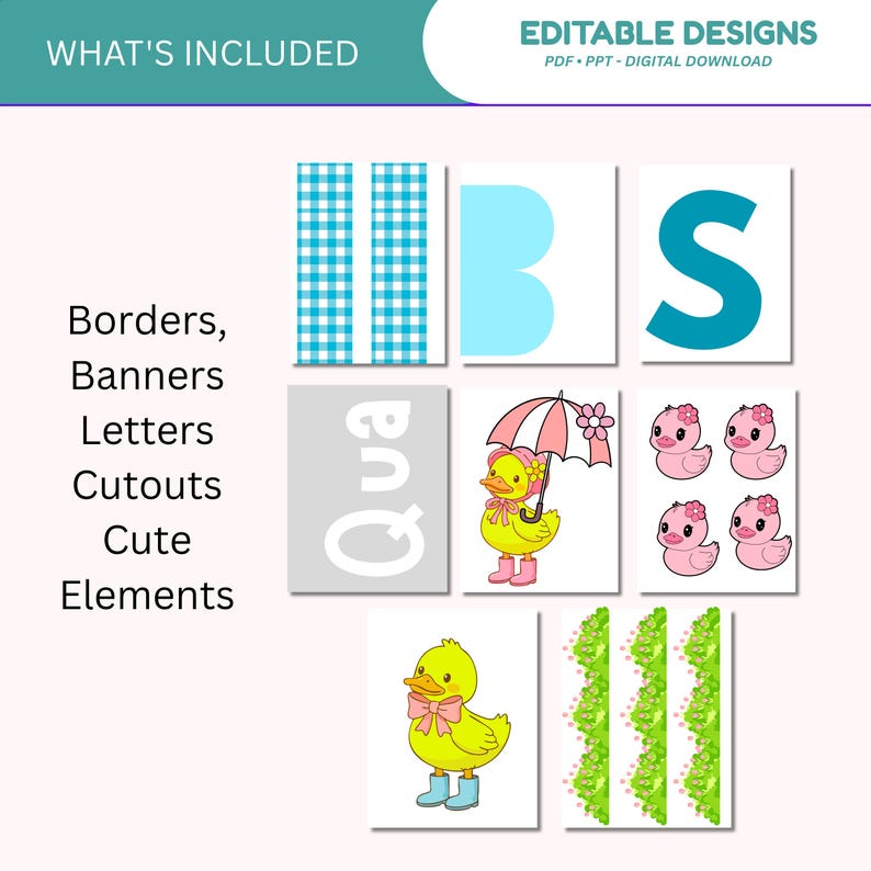 Spring Bulletin Board Kit Ducks Editable Classroom Decor for March ...