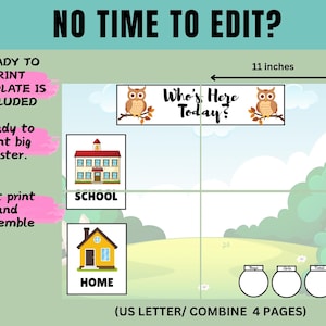 Owl Attendance Chart | Printable Classroom Bulletin Board (digital ...