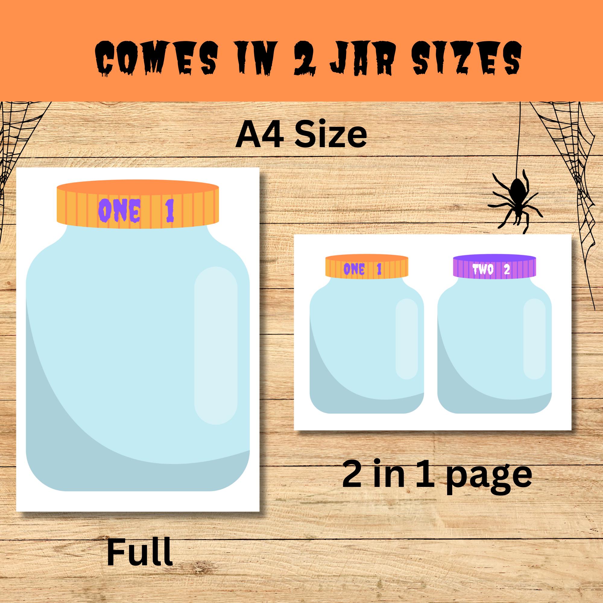 Halloween Counting Activity for Kids, Fall Activity Number Sorting Jars ...