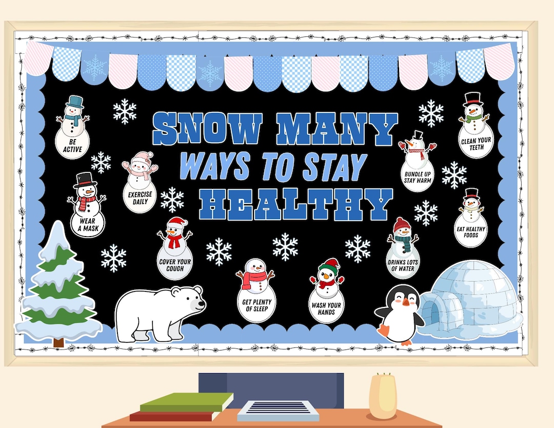 Winter Healthy Habits Bulletin Board Kit (printable & Editable) - Etsy