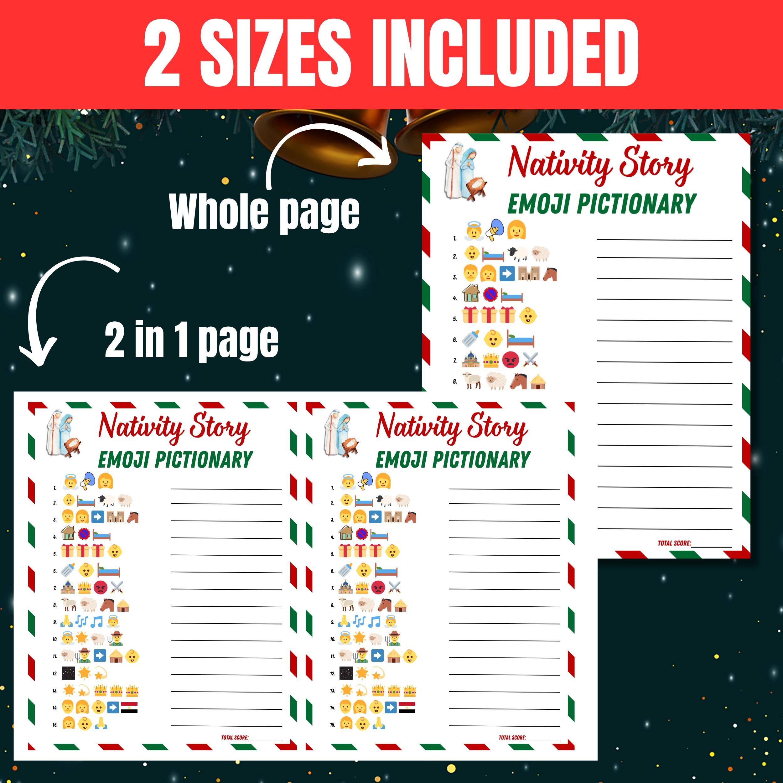 Nativity Emoji Pictionary Game, Christmas Bible Activity (printable) - Etsy