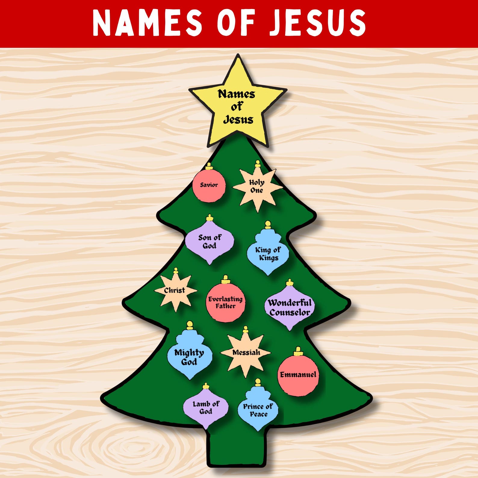 Christmas Bible Craft, Names of Jesus Sunday School Craft, Advent ...