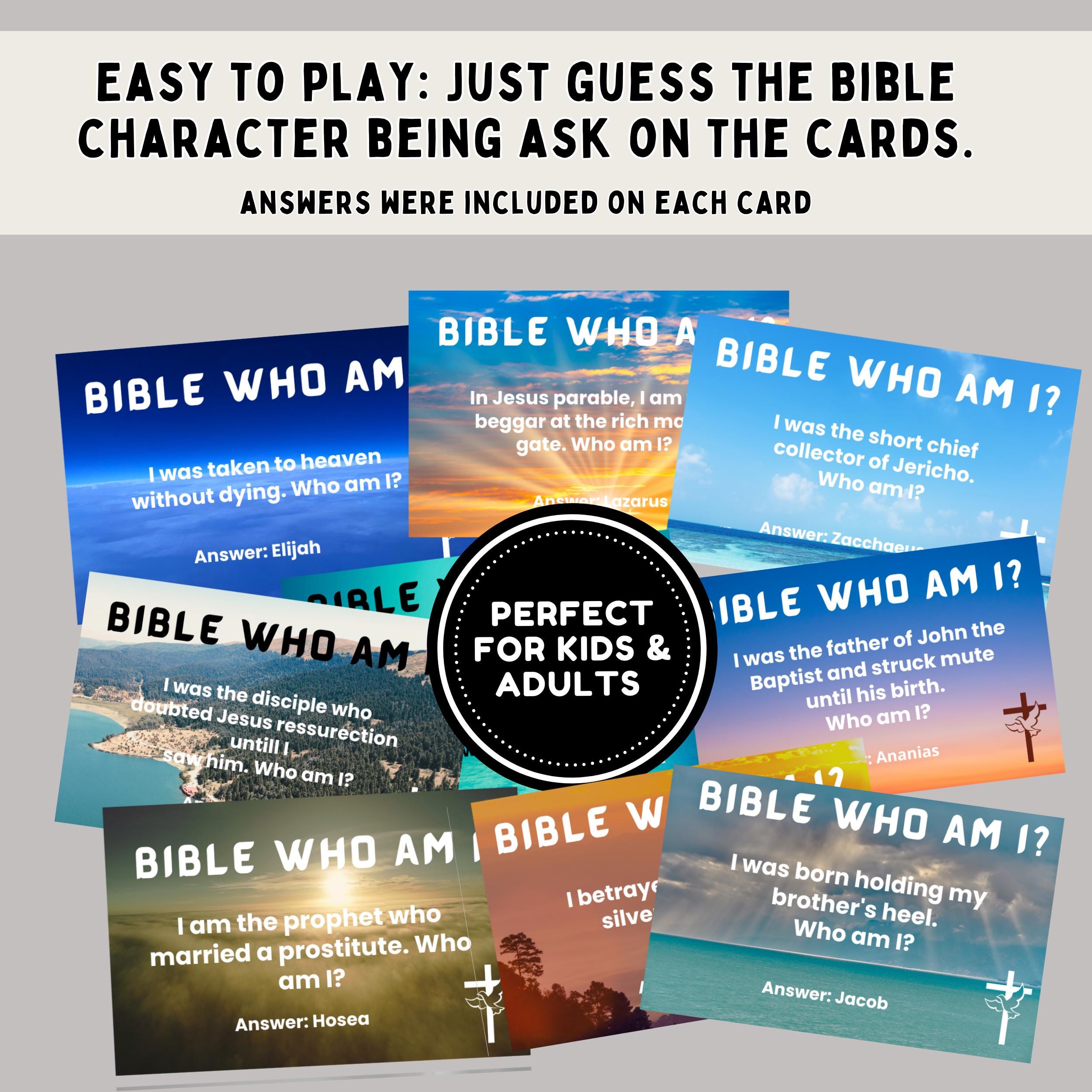 Bible Who Am I Trivia Cards, Printable Christian Party Game for Kids ...