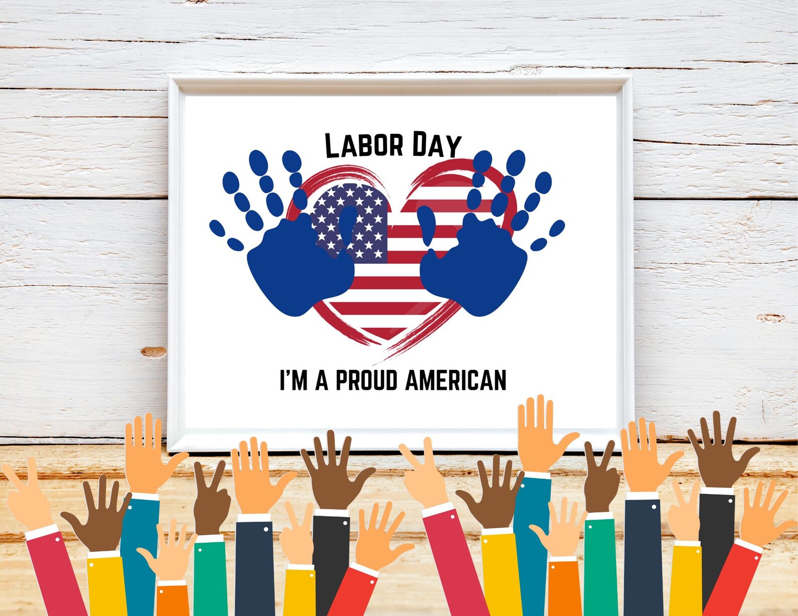 Labor Day Handprint Craft, Printable Labor Day Card, Patriotic ...