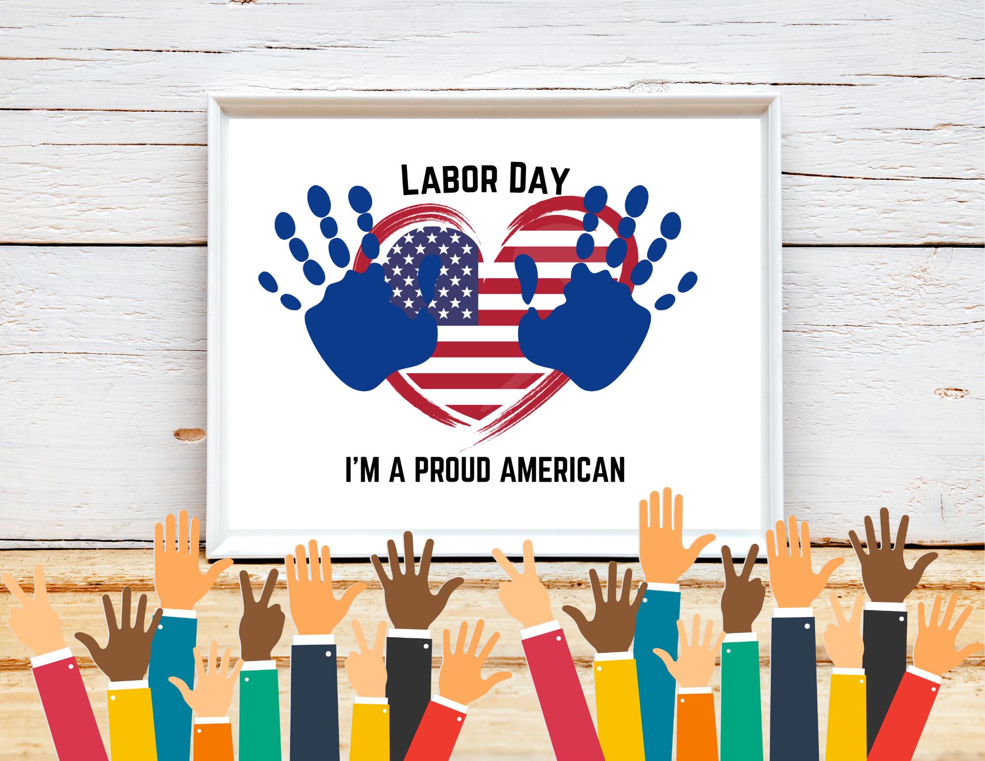 Labor Day Handprint Craft, Printable Labor Day Card, Patriotic ...