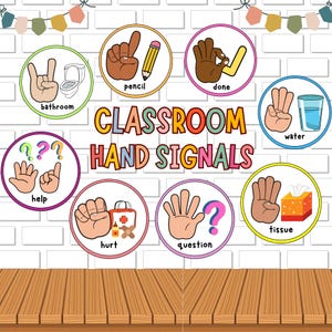 Hand Signals for Classroom Management, Classroom Rules, - Etsy