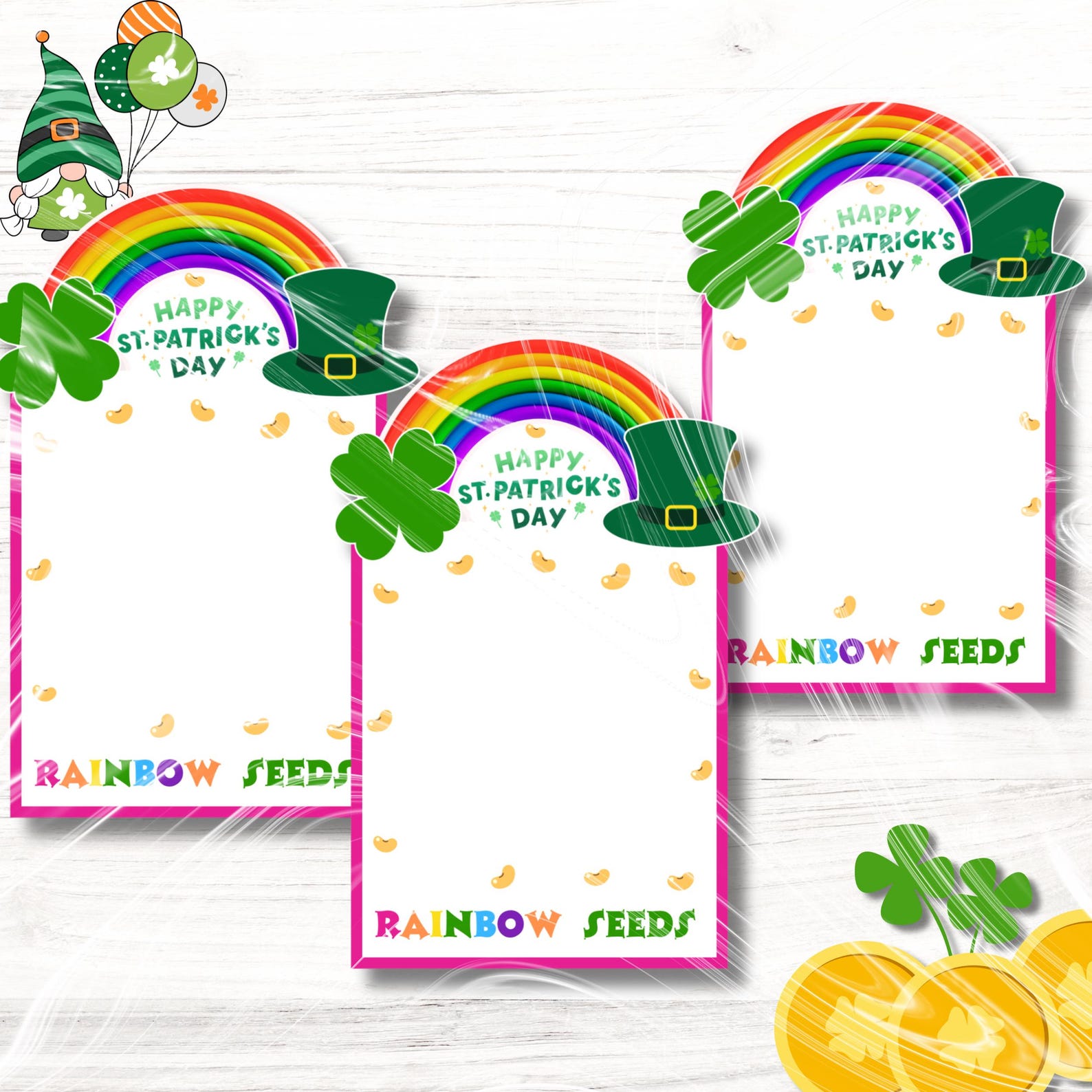 St Patrick's Day Gift Tag, Skittles Rainbow Seeds, Classroom Saint ...