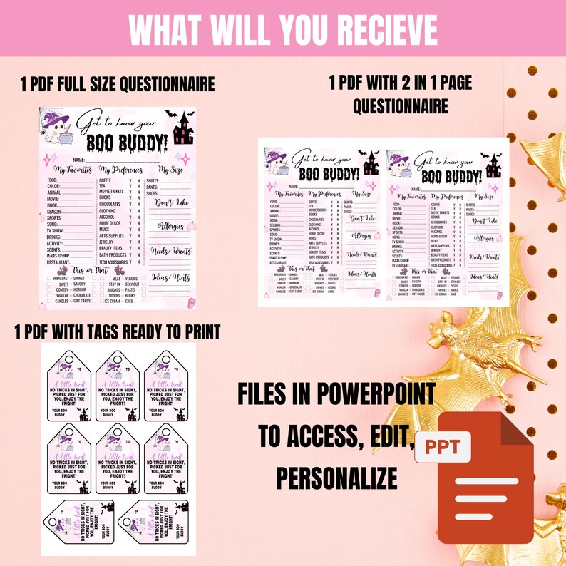 Halloween Questionnaire, Editable Boo Buddy Printable, Boo Basket Gift ...