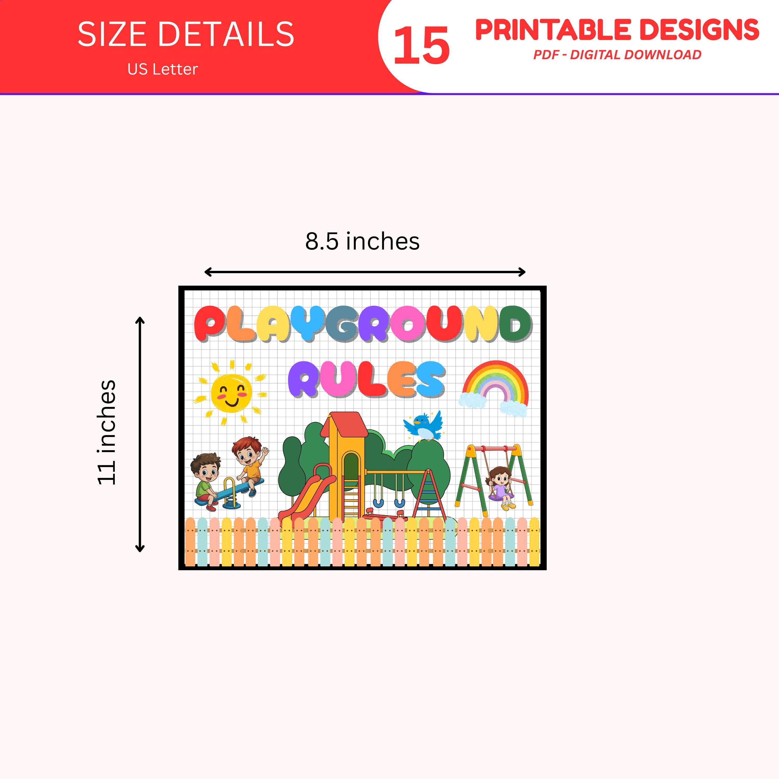 Playground Rules Posters: Classroom Display, Safety Visuals (PDF ...
