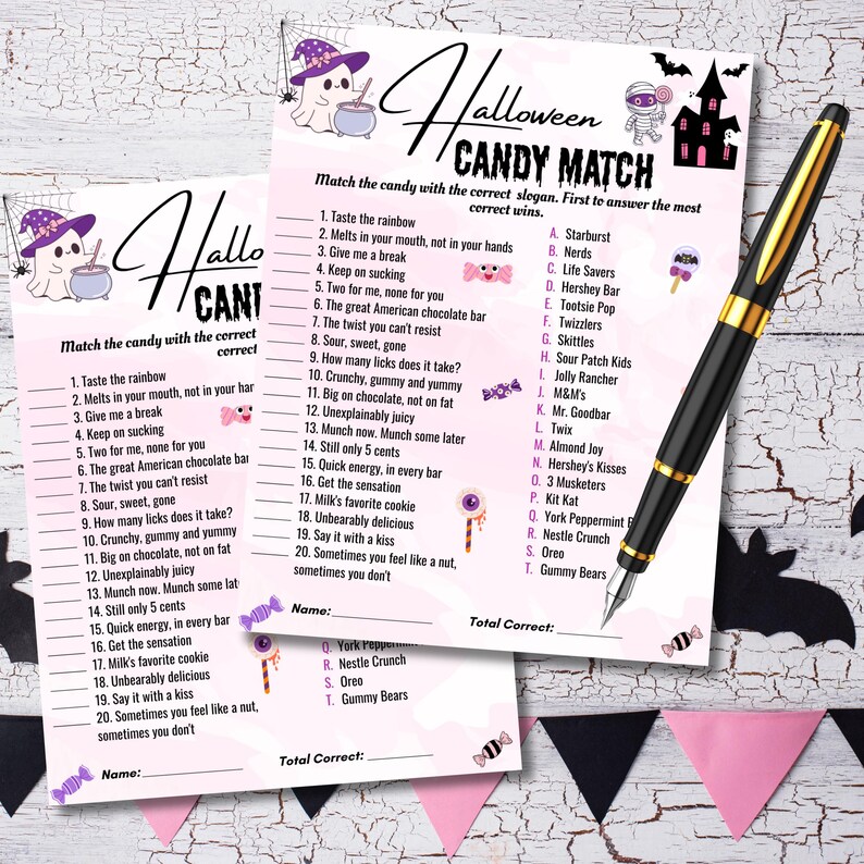 Halloween Candy Match Game, Halloween Trivia, Halloween Party Games ...