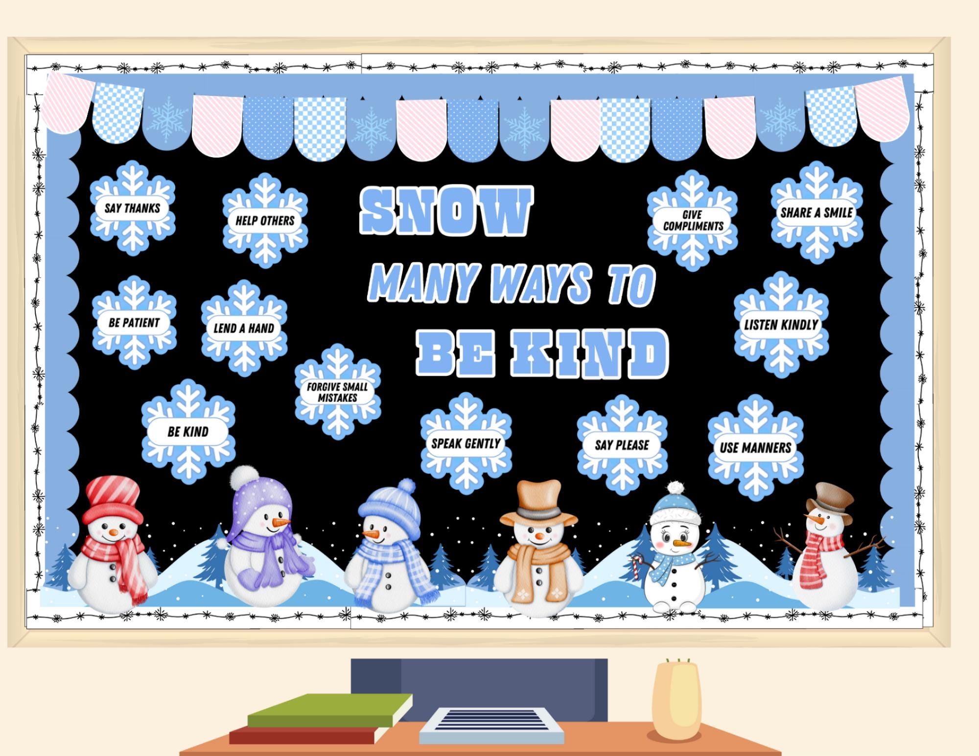 Winter Healthy Habits Bulletin Board Kit: Snowman Decor (printable) - Etsy