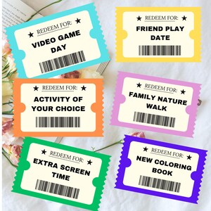 Kids Reward Coupons | 54 Printable Activity Vouchers (digital Download ...