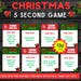 Christmas 5 Second Game | Printable Party Activity (136 Cards) - Etsy