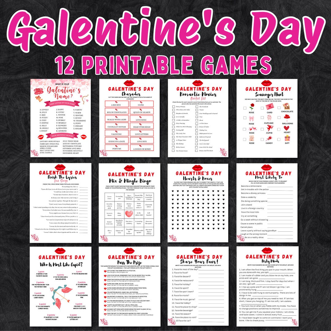 Galentines Day Games Printable Adult Galentine's Day Party Bundle ...