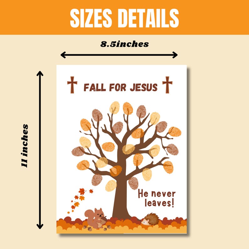 Fall Bible Fingerprint Craft, Christian Sunday School (printable) - Etsy