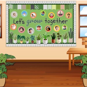 Succulent Classroom Bulletin Board Kit, Plant Theme Decor (printable ...