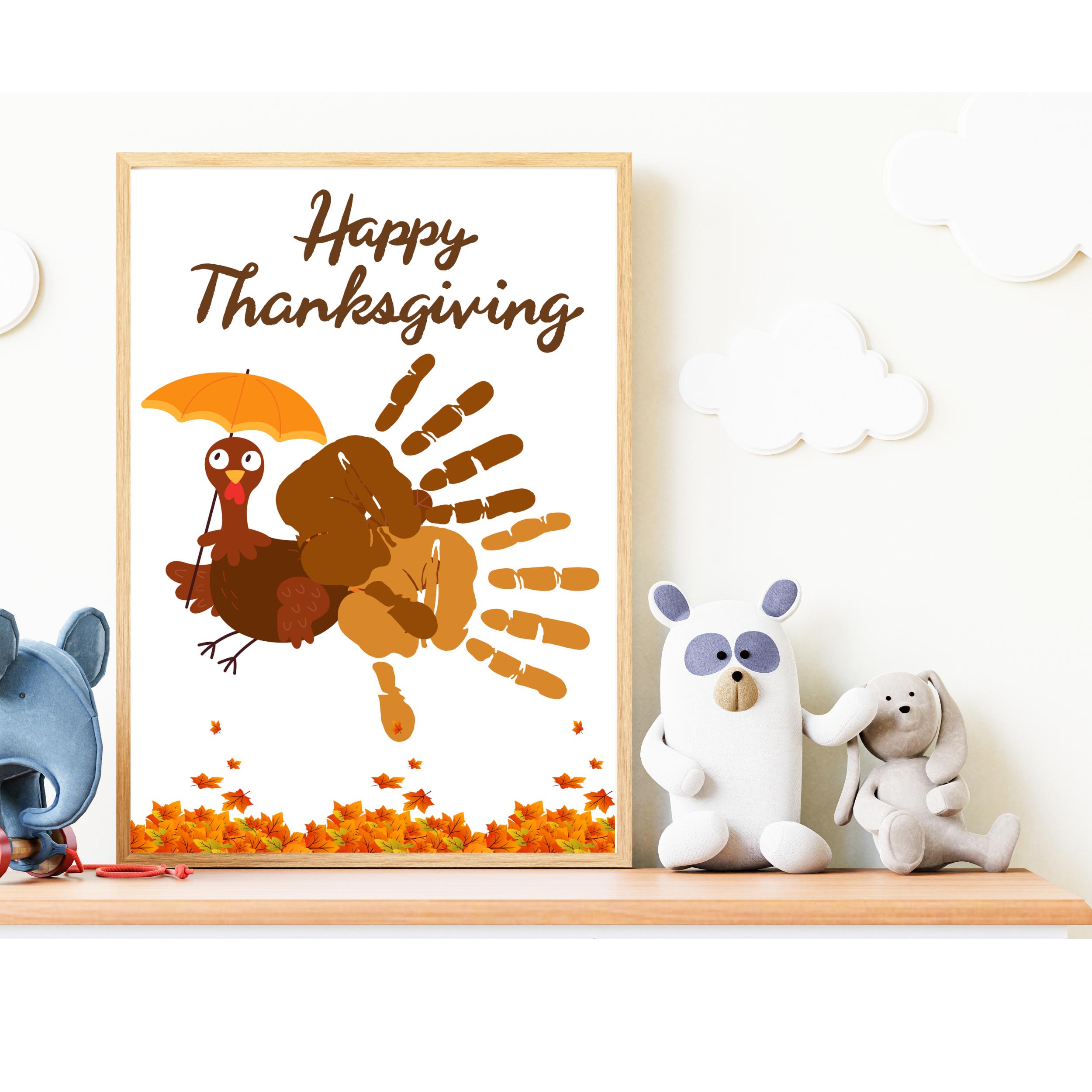 Thanksgiving Handprint Art Bundle, Fall Kid Crafts (digital Download ...