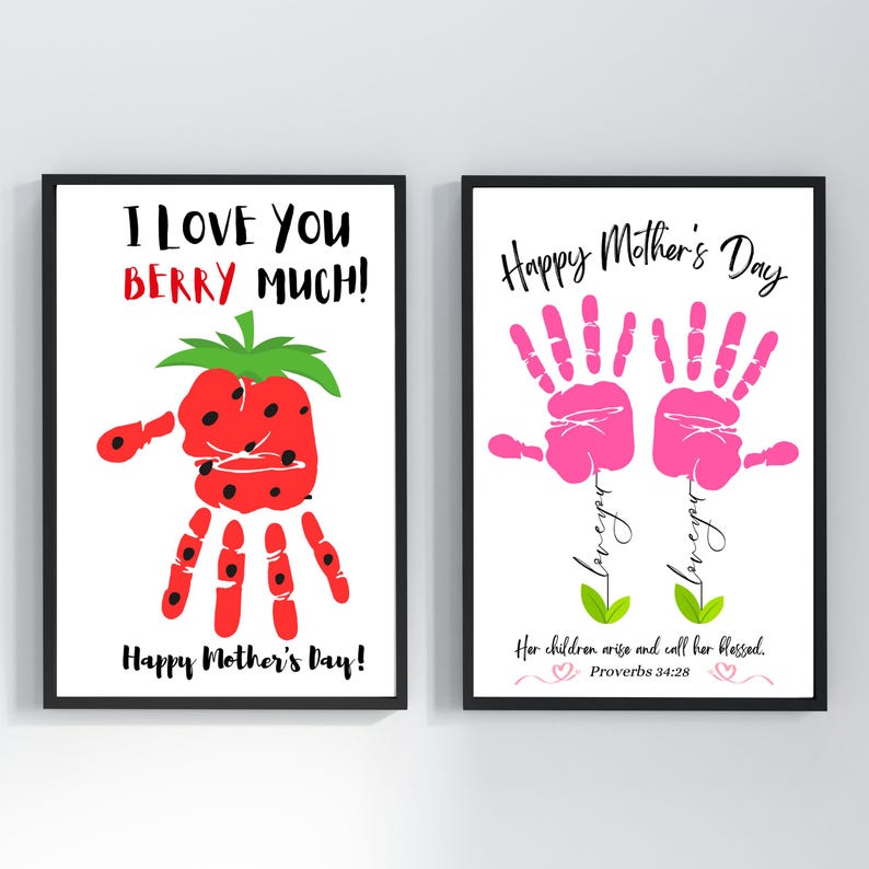 Mother's Day Handprint Art Bundle, Kids Activity (digital Download) - Etsy