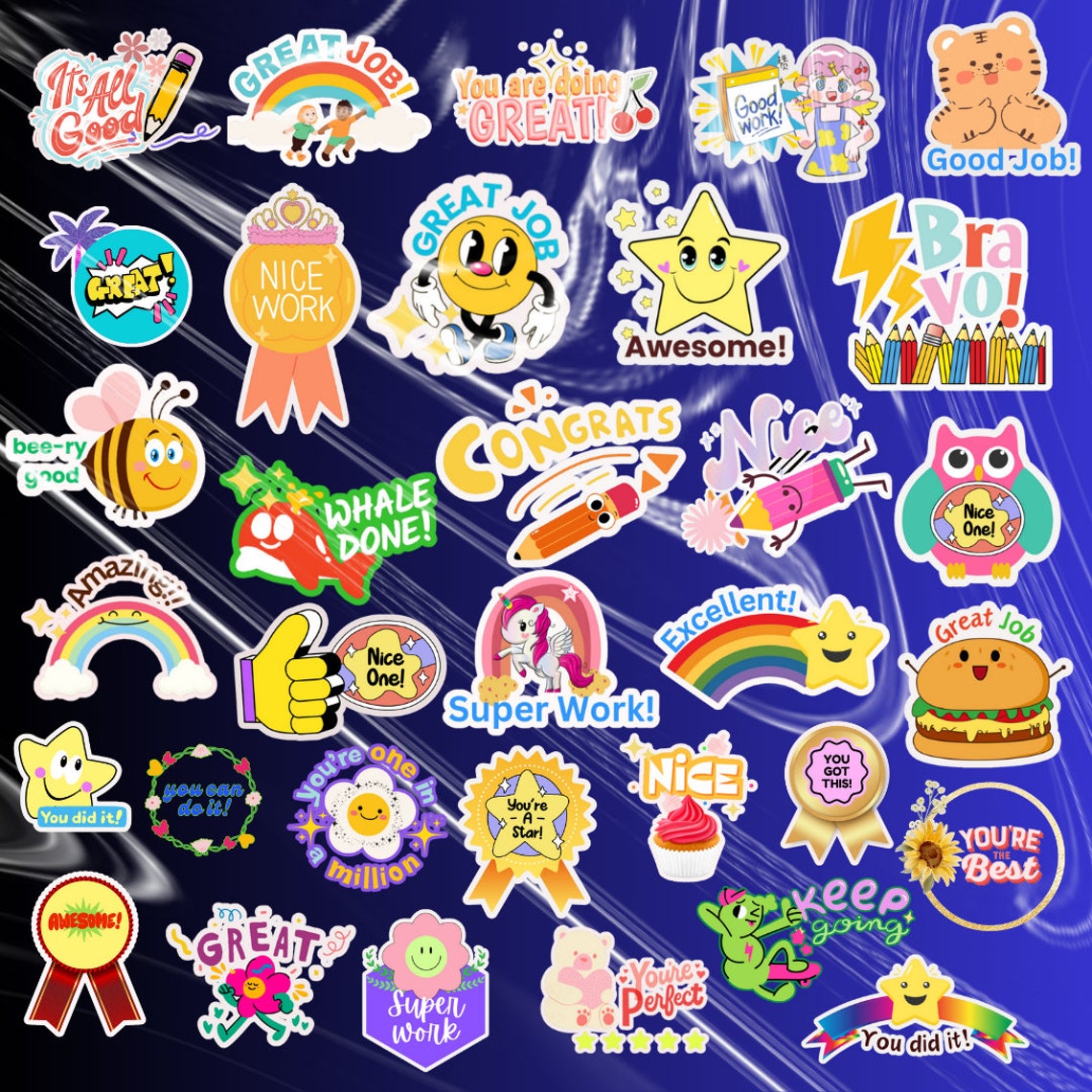 Good Job Stickers, Reward Stickers, Teaching Stickers, Great Job ...