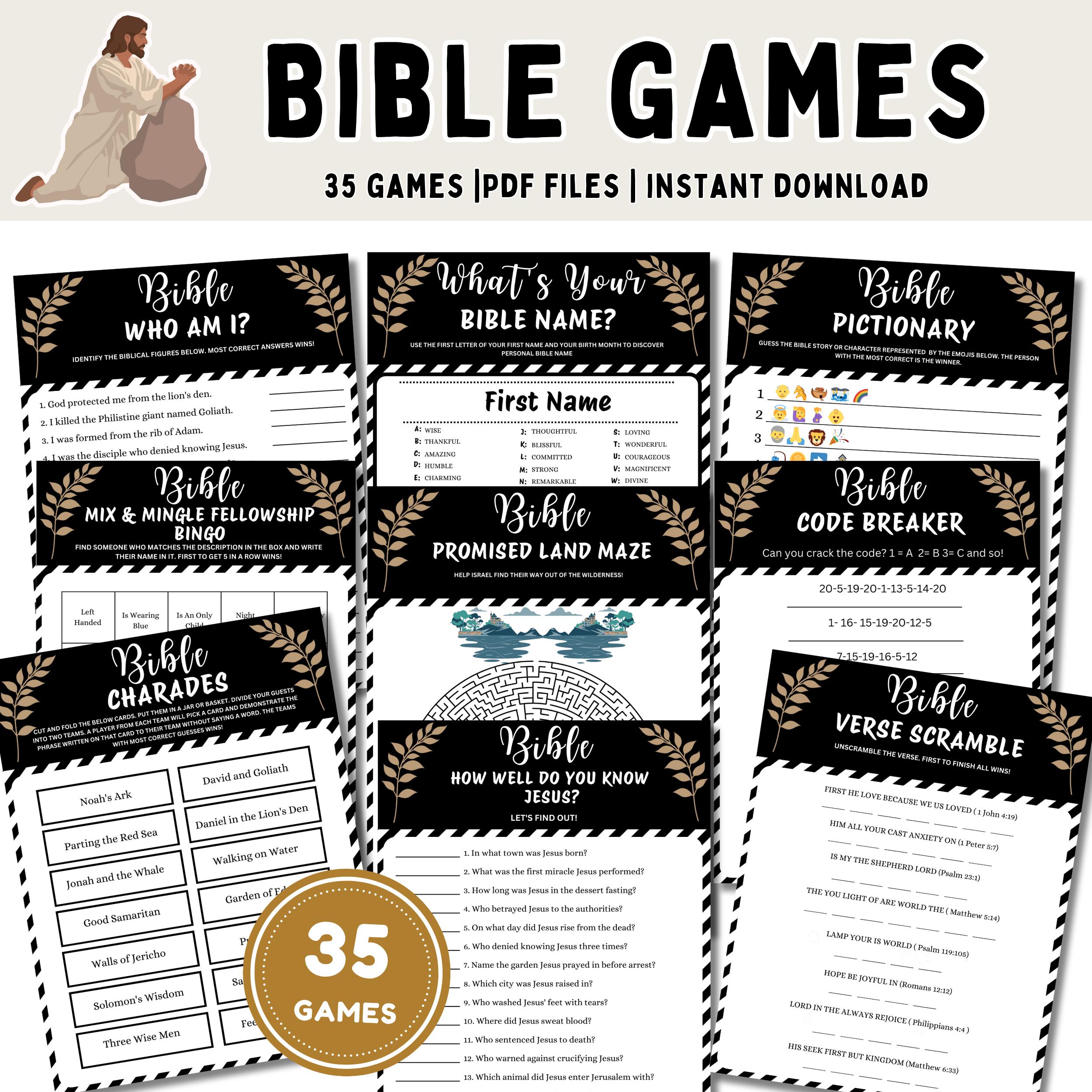 Bible Games Bundle: Christian Activities for Adults & Youth (digital ...