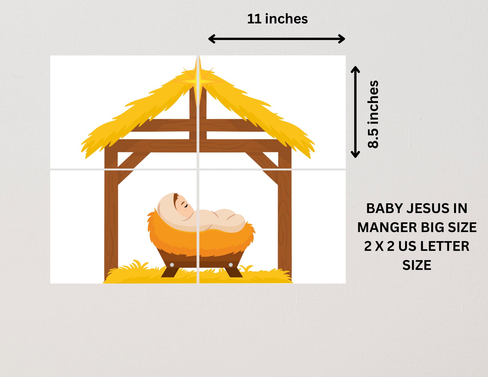 Nativity Bulletin Board, Baby Jesus Scene, Winter Christmas Decor ...