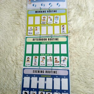 Boy Daily Routine Chart Printable, Morning, Afternoon, Evening Bedtime ...