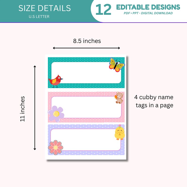 Spring Classroom Desk Name Tags: Editable Labels (digital Download) - Etsy