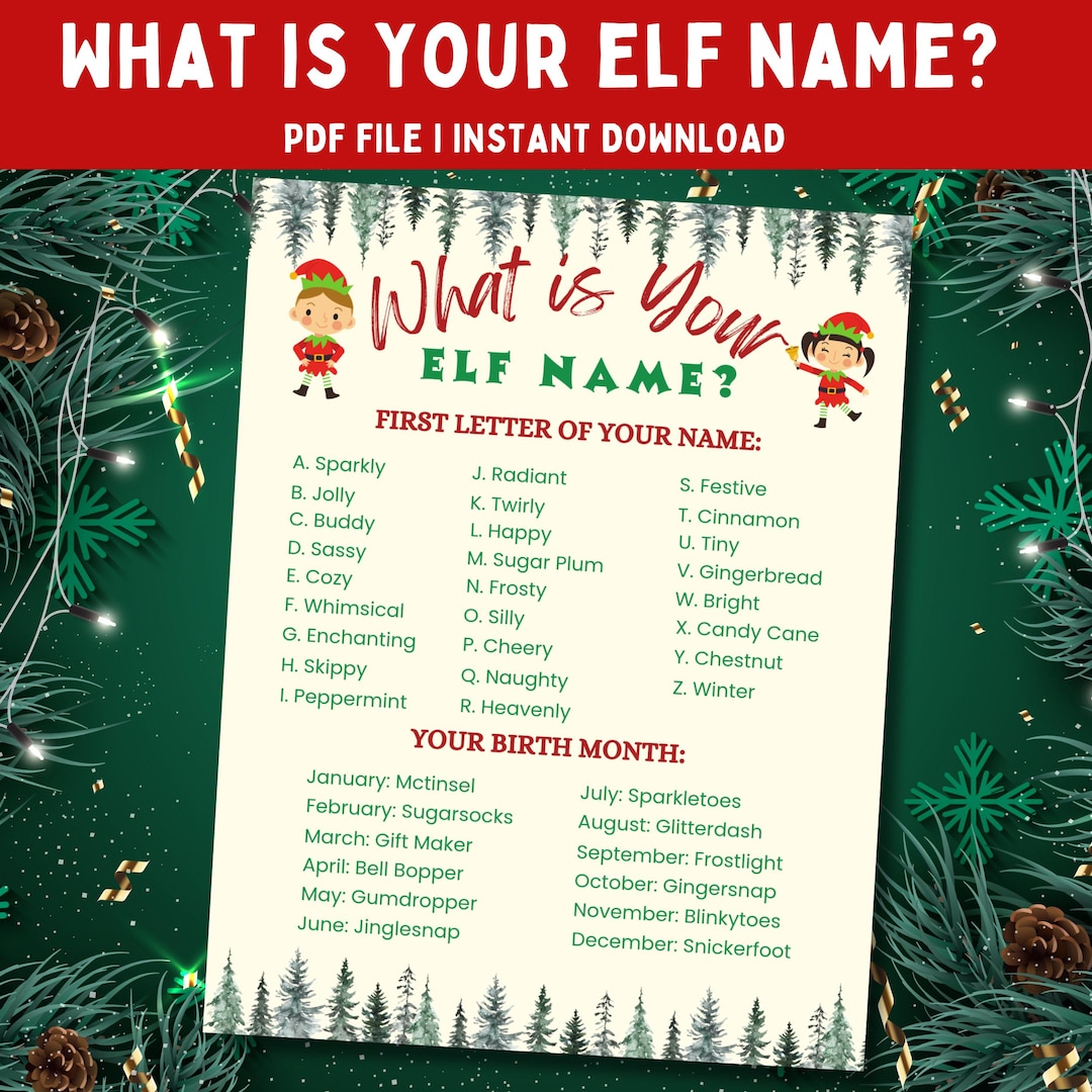 What is Your Elf Name Game | Office Christmas Party Game | Christmas ...