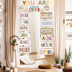 Boho Affirmation Station, Classroom Bulletin Board (PDF) - Etsy