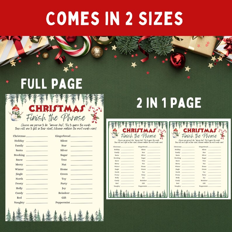 Finish the Phrase Game | Office Christmas Party Game | Christmas Family ...