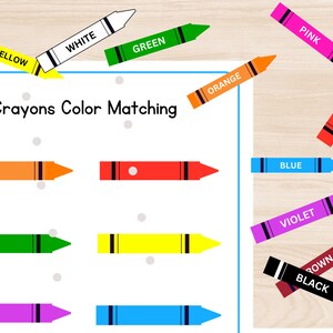 Color Matching Game, Busy Book Printable, Crayons Color Matching, Color ...