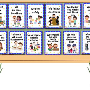Classroom Rules Poster Set | Daycare Decor (PDF, PNG) - Etsy